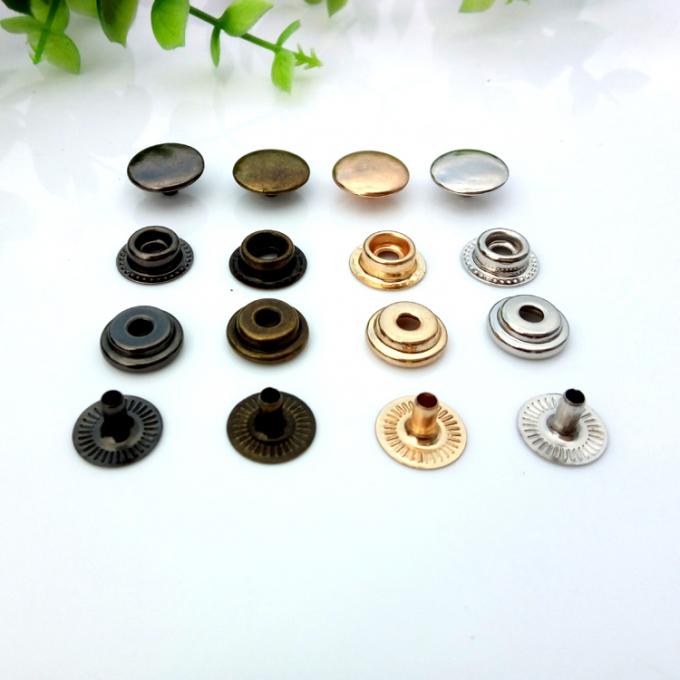 Snap Press Studs Heavy Duty Hardness Metal Button Snaps Gold ODM